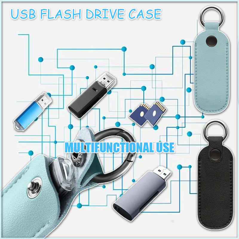 USB Flash Drive Case Keychain USB Flash Drive Storage Case in PU ...