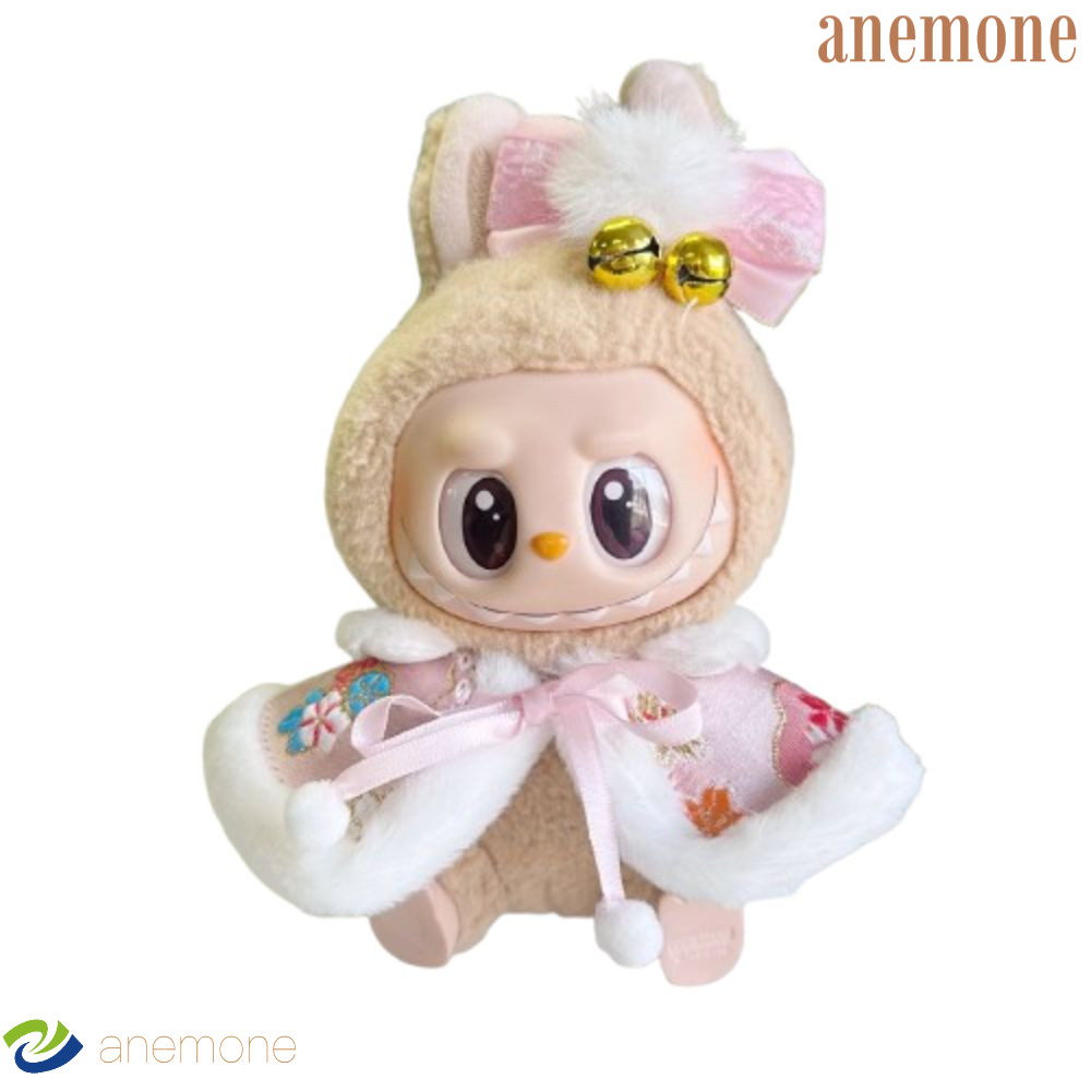 ANEMONE 17cm Labubu Time Cloak Set, Bowknot Headpin Chinese Style ...