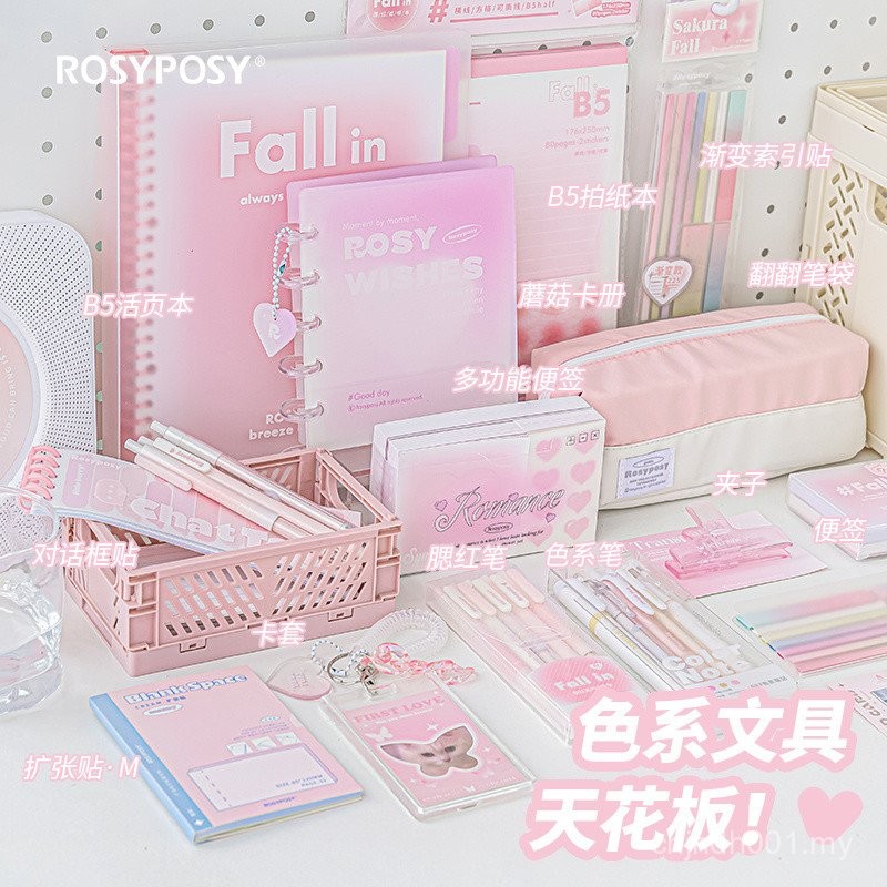 Rosyposy Color Stationery Set ins High-value Notebook Blush Gift Box ...