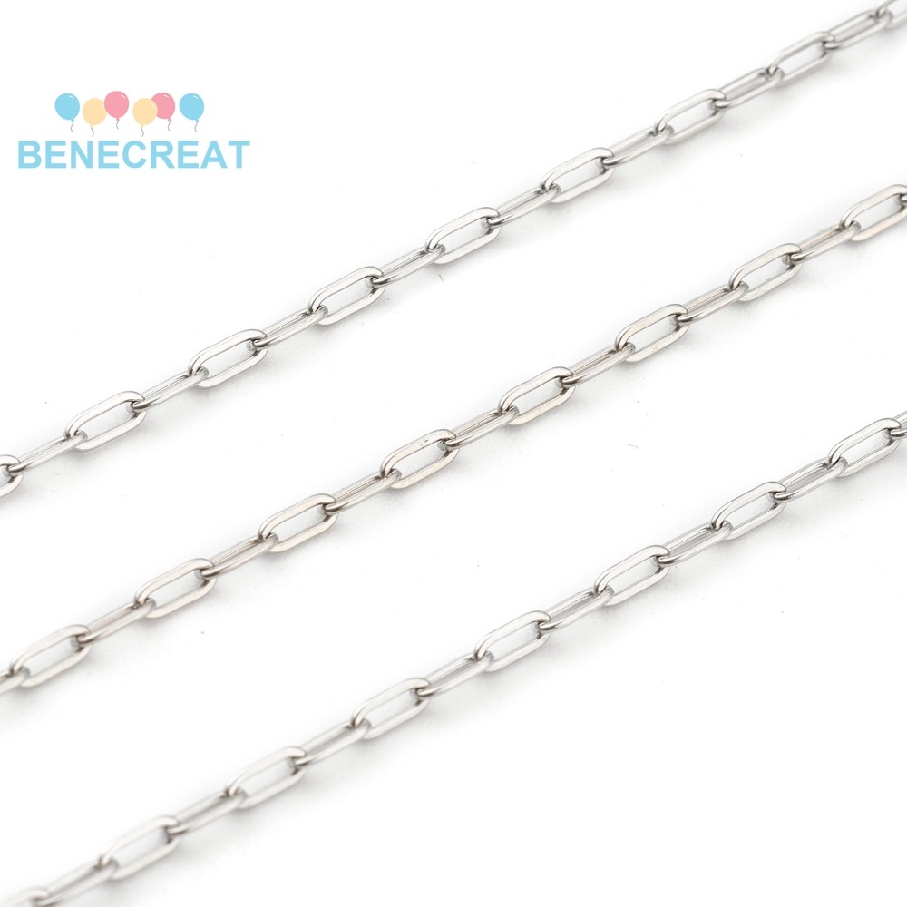 1m Non-Tarnish 3.28 Feet 304 Stainless Steel Paperclip Chains Drawn ...