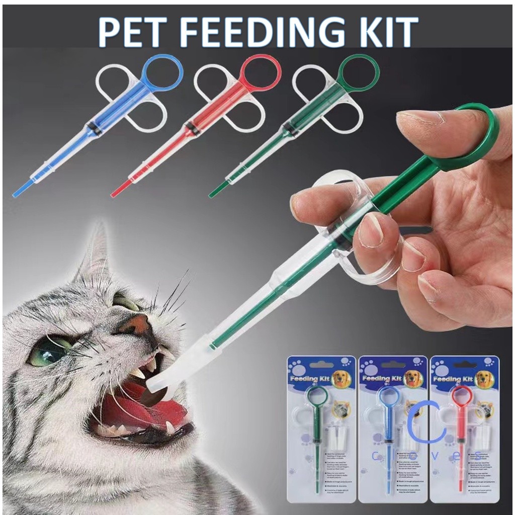 Pet Medicine Syringe Tablet Pills Gun Dog Cat Feeding Kit Tube Feeder ...