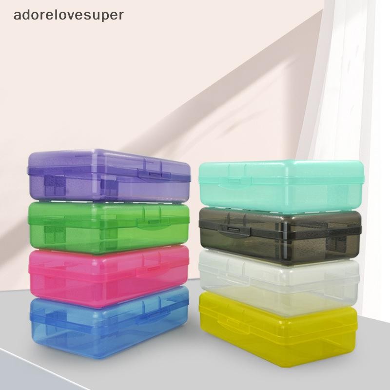 AD1MY Transparent Pencil Box Hard Plastic Pencil Case Crayon Pen Box ...