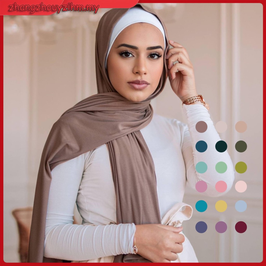 Shawl Cotton Jersey Premium / Jersey Tudung // Hijab Bawal Cotton Jersey Jahitan Baby Seam 50 ...