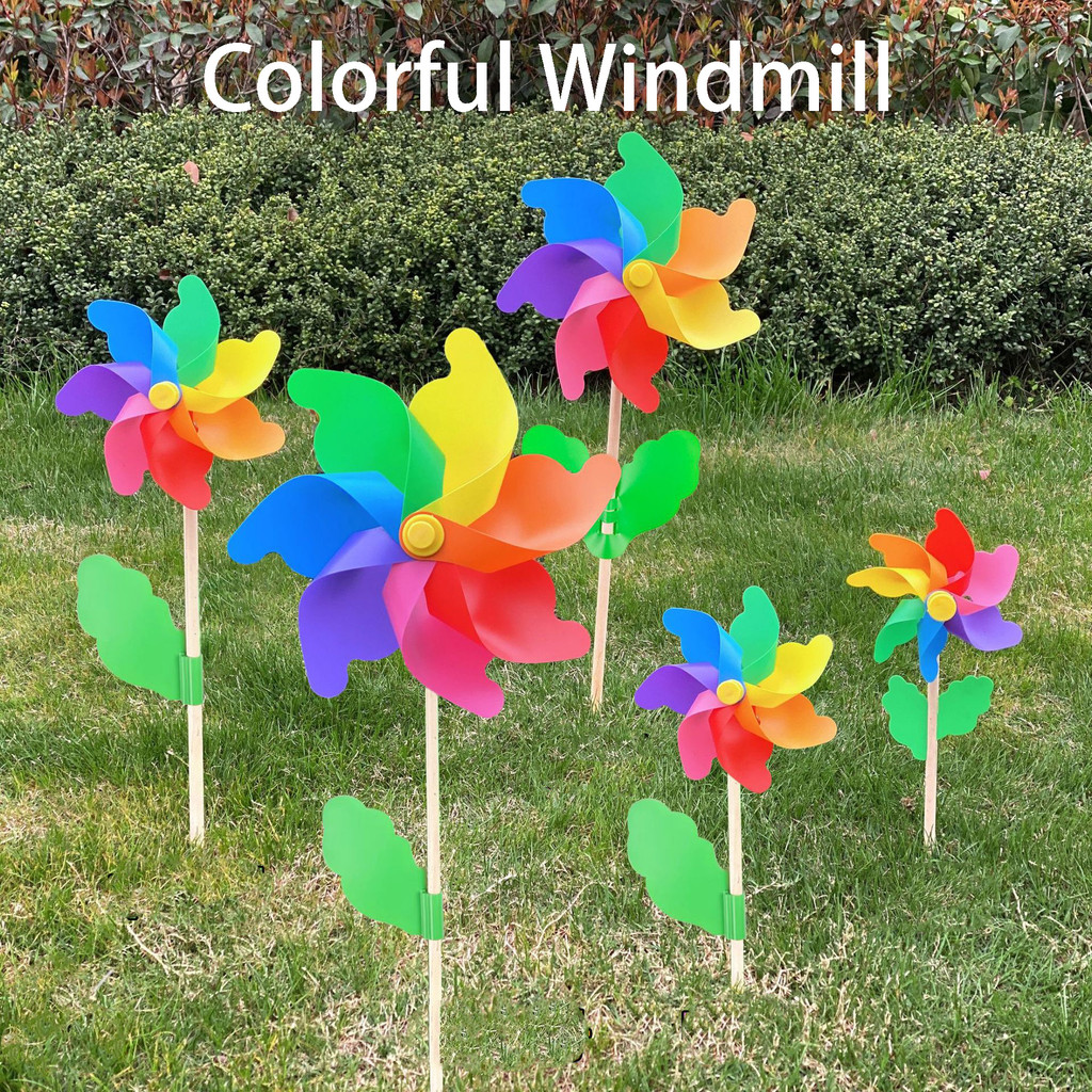 Colorful Windmill Toy Plastic Toy DIY Pinwheel Garden Outdoor Kids ...