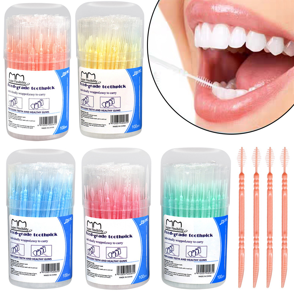 Disposable Toothpick Plastics Floss Teeth Cleaning Oral Care ...