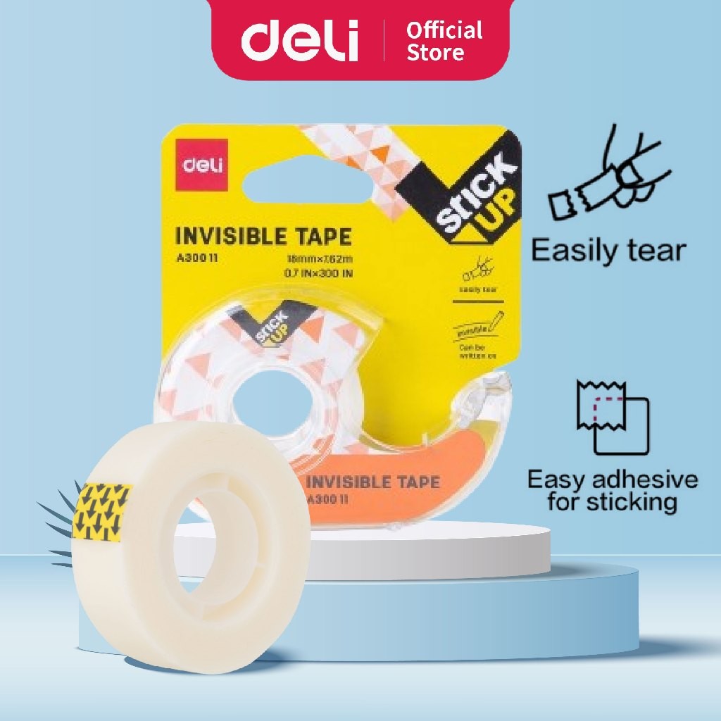 Deli Easy-Tear Invisible Tape Writable Low Odor Transparent Smart Matte ...