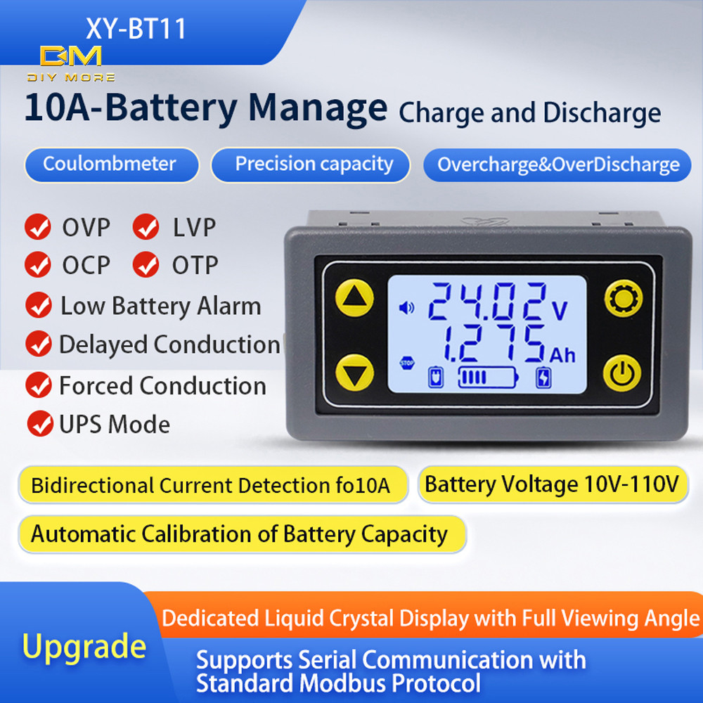 DIYMORE DC 10-110V 10A Couron Meter Automatic Battery Charge Discharge ...