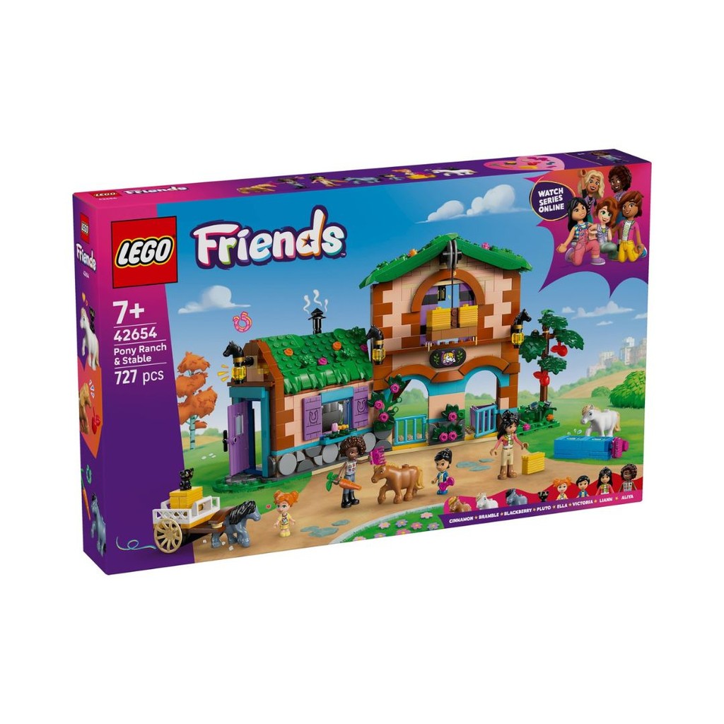 LEGO 42654 Friends Pony Ranch & Stable Building Toy Set (727 Pieces ...