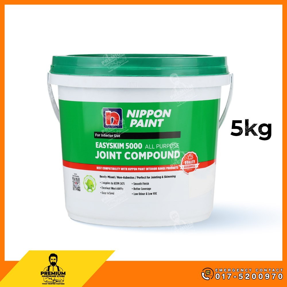 ASG/NIPPON EasySkim Joint Compound 5kg Wall Repair Cement Plaster ...