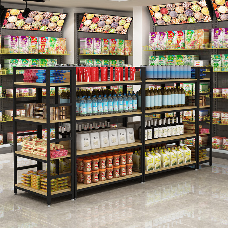 Kabinet Zhongdao meja paparan pasar raya dua muka rak barang rak paparan rak pelbagai lapisan ...