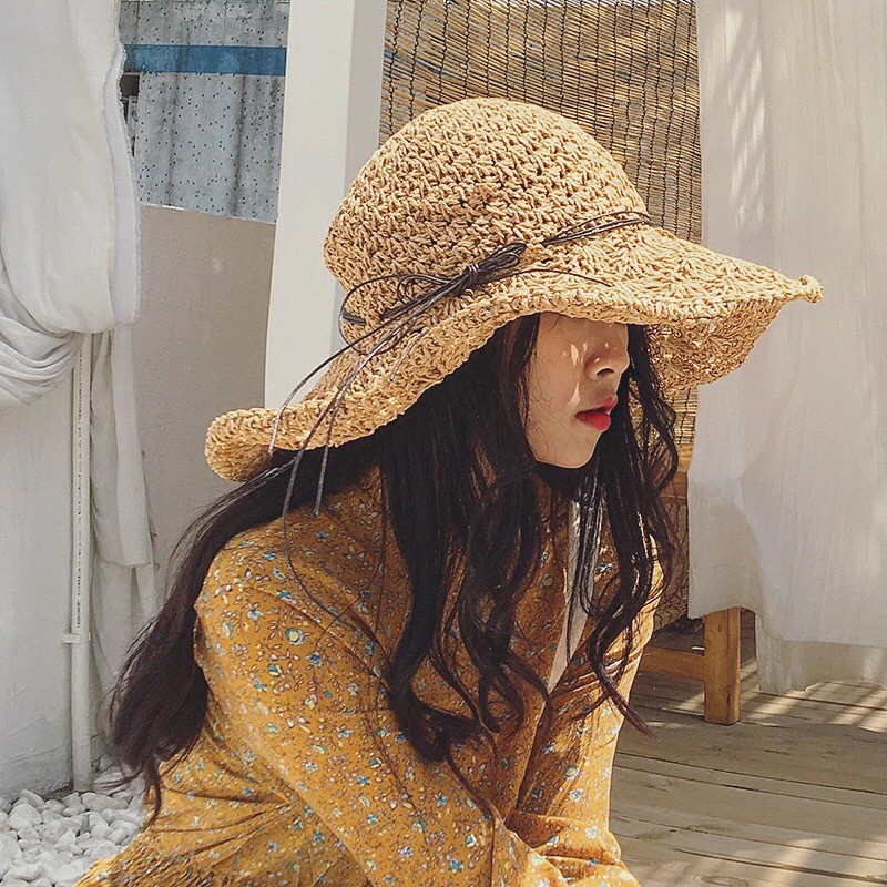 Soft Top Straw Hat Female Summer Fresh Soft Girl Mori Girl Straw Hat ...