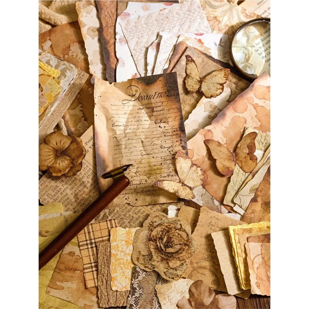 JIANWU Paper Post Office Series Vintage Flower Landscaping Collage ...