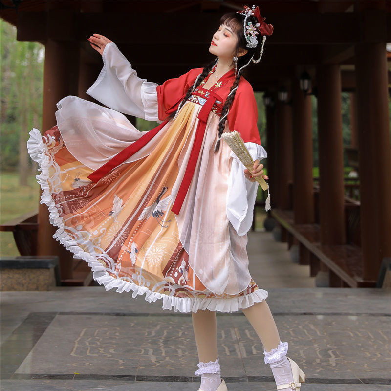X Xuan Fei Baihe Dance Breast-length Skirt Set Hanfu Female Han Element ...