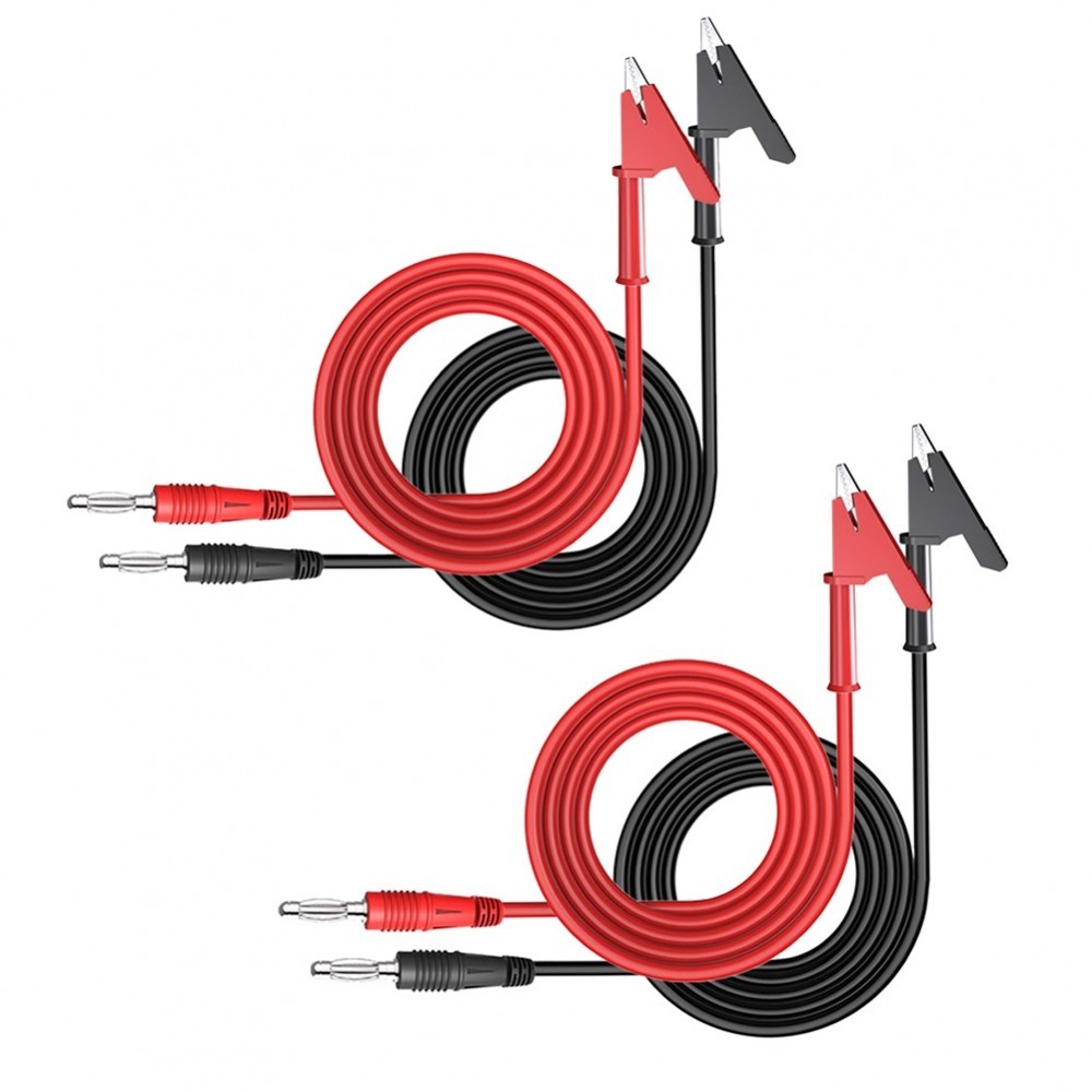 Easy Connect Test Cables Red Black Crocodile Clips and Banana Plug ...