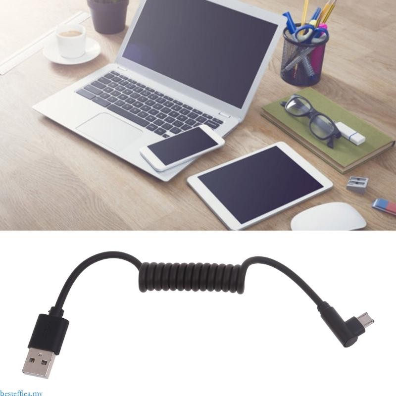 beste USB A to Micro USB Extension Cord Spring Coiled Charger Wire Data ...