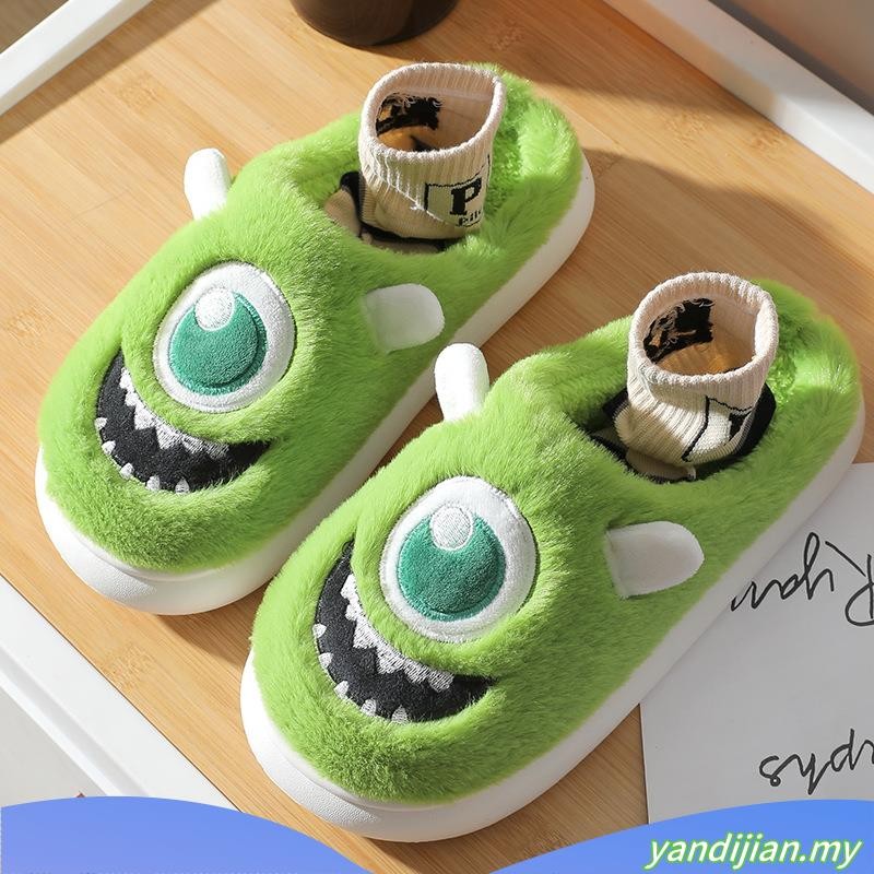 AG Toy Story Lotso Cute Cartoon Green Mike Pink Cotton Slippers Warm in ...