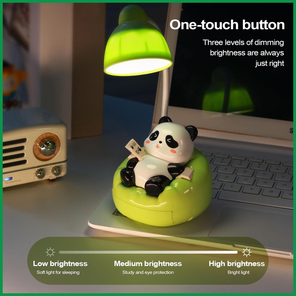 Panda Reading Lamp LED Reading Desk Lamp Dimmable Reading Books Panda ...