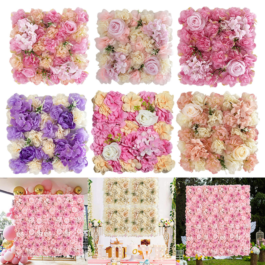 SPE- Artificial Rose Flower Wall Panel Wedding Bridal Baby Shower Party ...