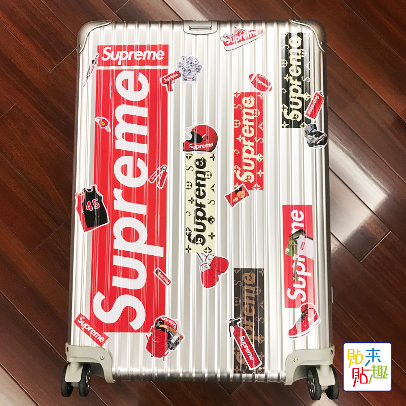 European American Street Wear Unique Trendy Luggage Big Sticker ...