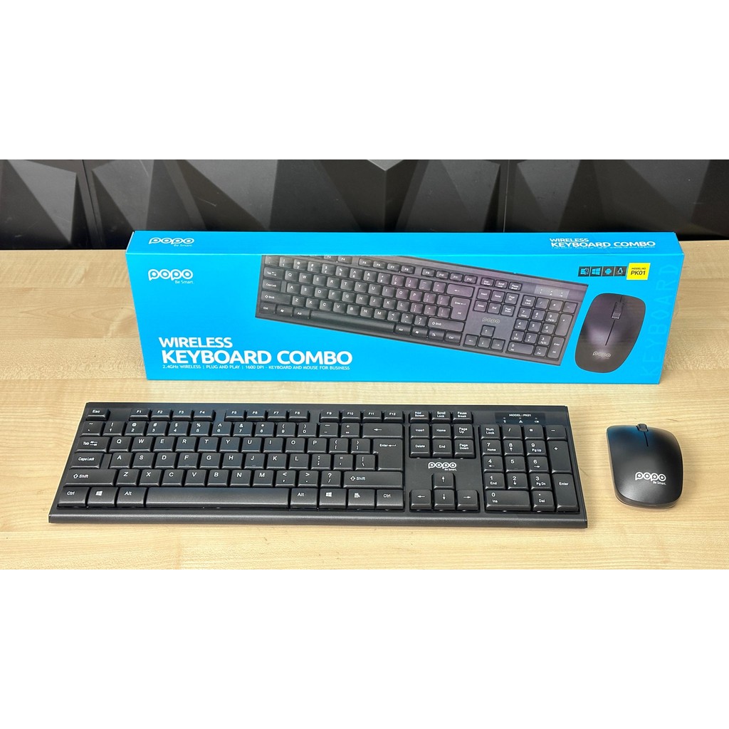 POPO BE SMART. WIRELESS KEYBOARD COMBO PK01 2.4GHz PLUG AND PLAY 1600 ...