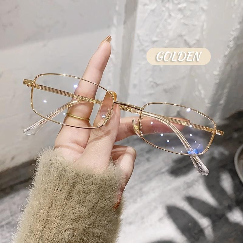 Trendy Eyewear Chic Narrow Rectangle Frame Plain Lens Eyeglasses For ...