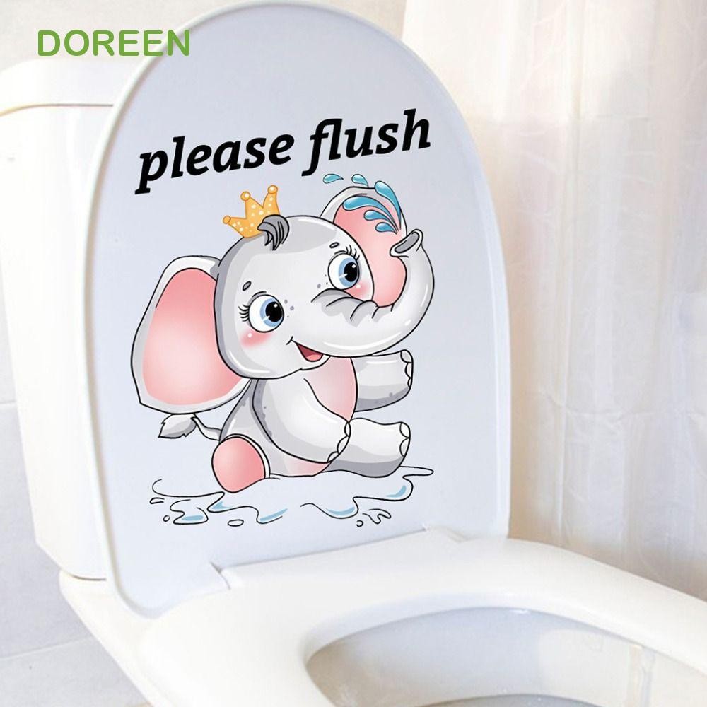 DOREEN Toilet Sign Sticker, Washable Removable Sea Animal Toilet ...