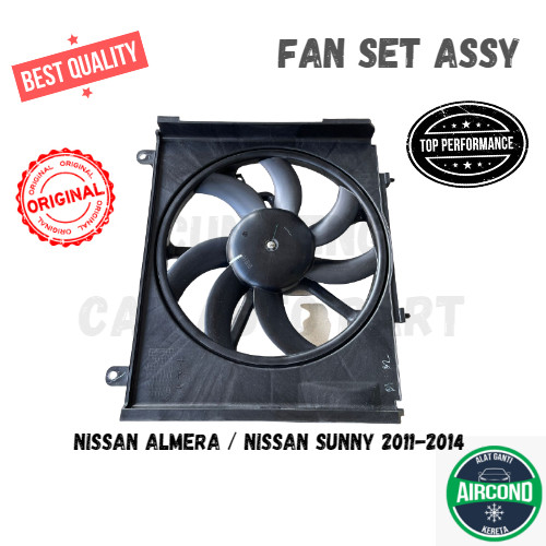 ORIGINAL NISSAN ALMERA N17 / NISSAN SUNNY 2001-2014 AIR COND RADIATOR MOTOR FAN ASSY FULL SET ...