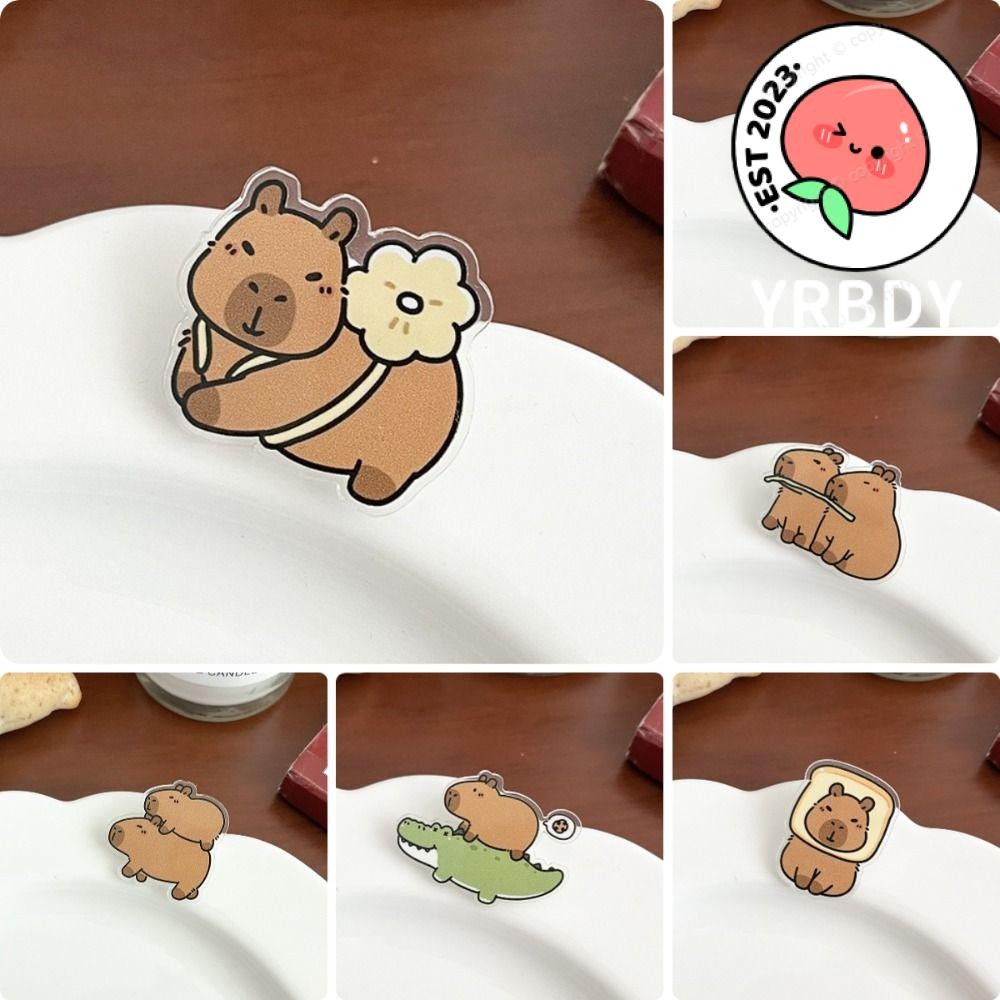 YRBWDYZDH Capybara Brooch, Light Weight Multi Scenario Capybara Badge ...