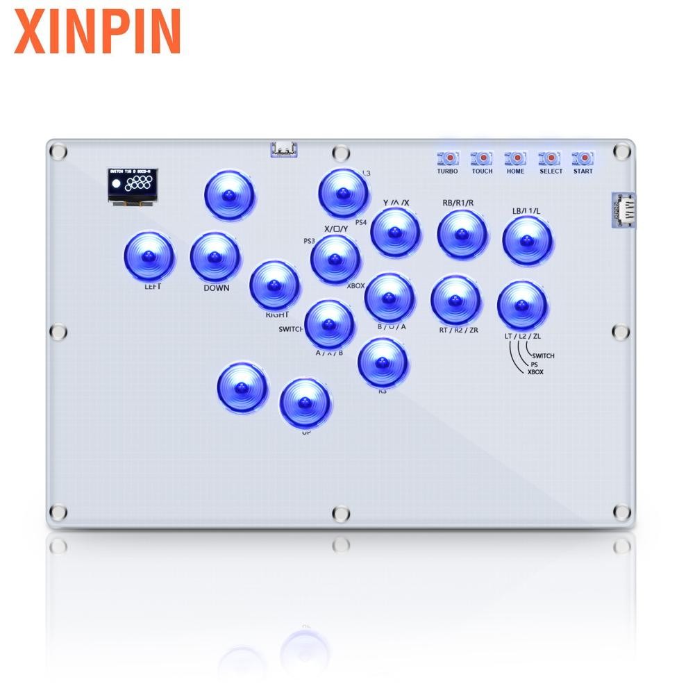 Xinpin Game Controller 16 Keys Gaming Keypad Leverless Acrylic SOCD Turbo Function Ultra Low ...