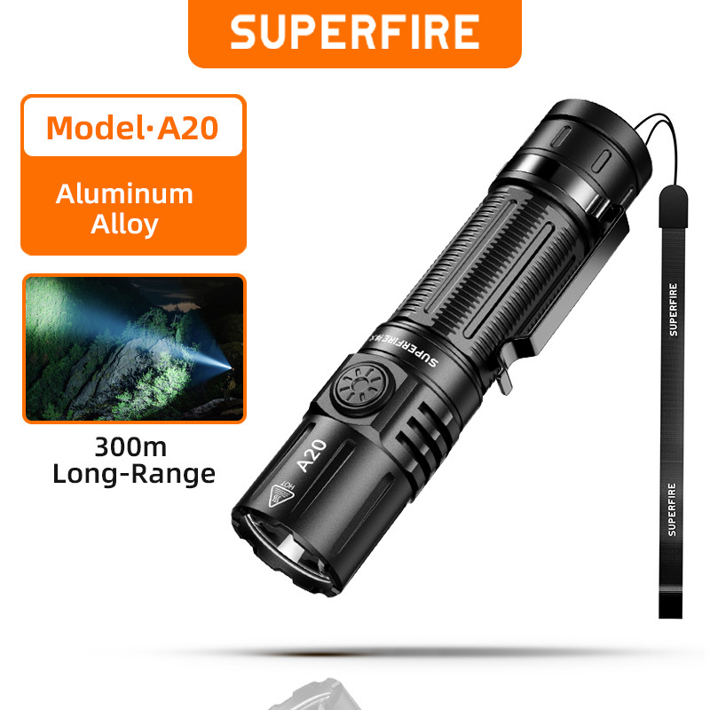SUPERFIRE Flashlight 20W High-power 1700 Lumens Super Bright Lampu ...