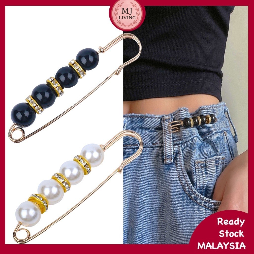 Waist Brooch Pin Pearl Tightening Waistband Jeans Big Change Small ...