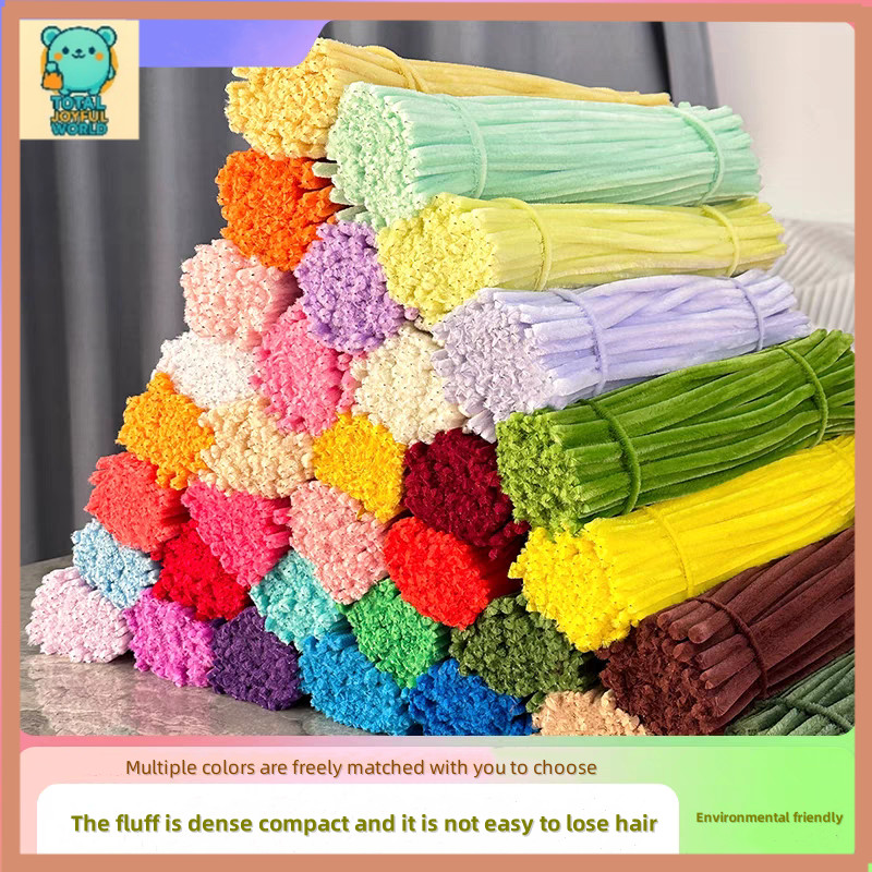 MY Ready Stock 100Pcs Colorful Chenille Stems Pipe Cleaners Assorted ...