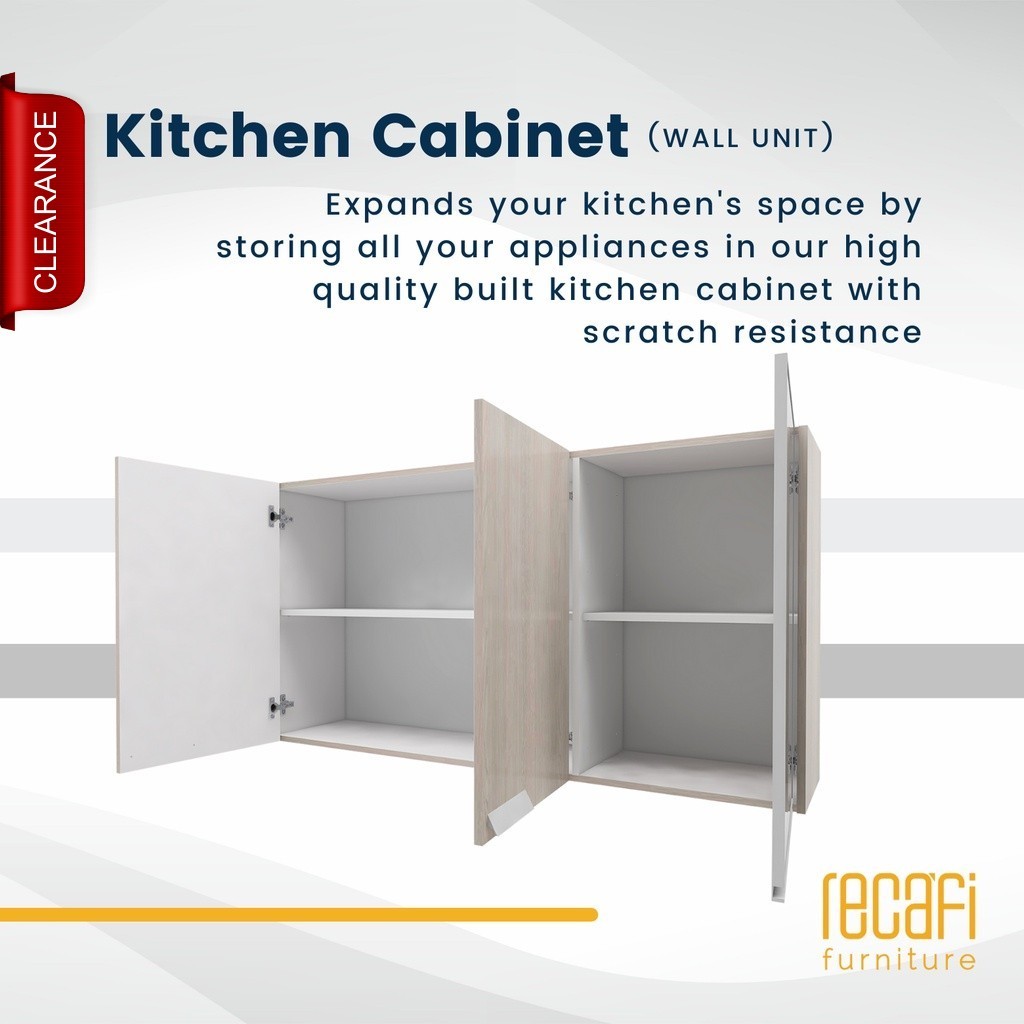 Recafi Furniture 4.5FT Wall Unit Modern Melamine Kitchen Cabinet ...