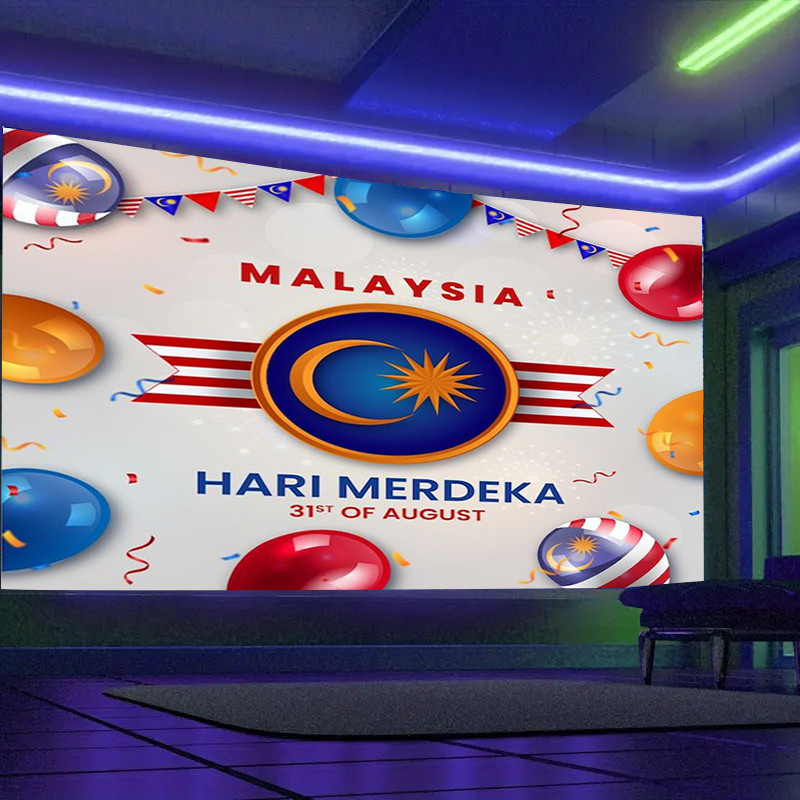 Celebrate Hari Merdeka! Festive Atmosphere Merdeka Tapestry with ...