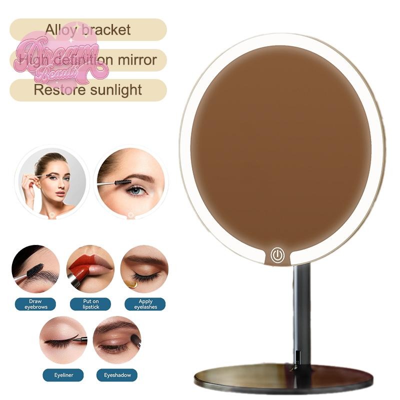 Led Lighted Makeup Mirror with Metal Stand Student Dormitory Vanity ...