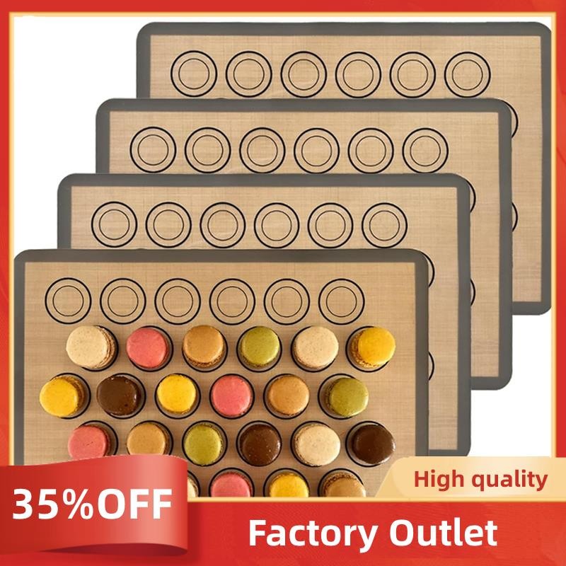 4 PCS Macaron Baking Mats Silicone Macaron Baking Sheets with Size ...