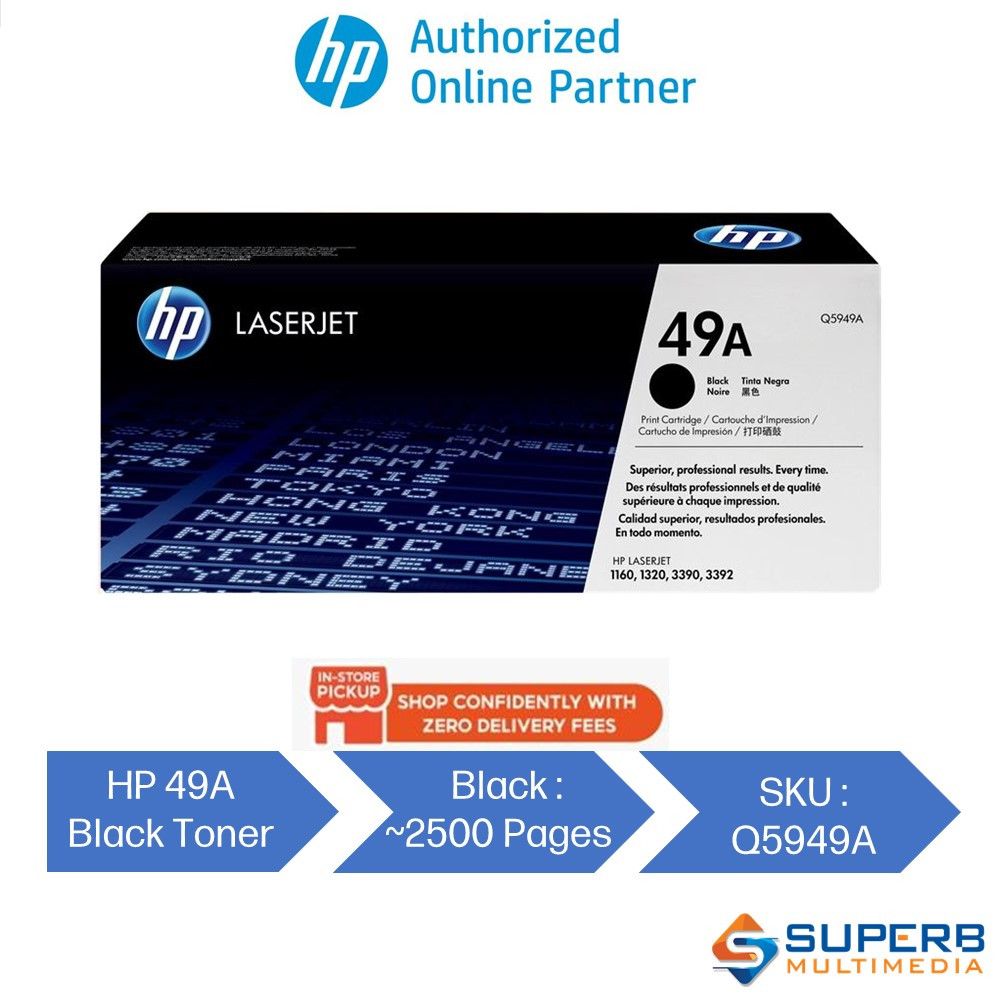 HP 49A Black Original LaserJet Toner [Q5949A] | Shopee Malaysia