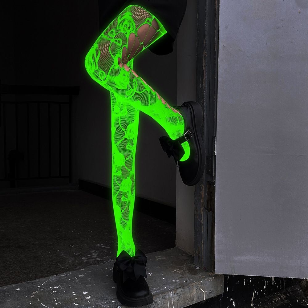 Luminous White Reflective Stockings Luminous Colorful Pantyhose ...