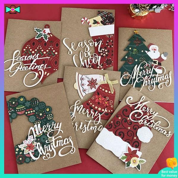 christmas card Kad ucapan Krismas retro premium kad ucapan Krismas ...