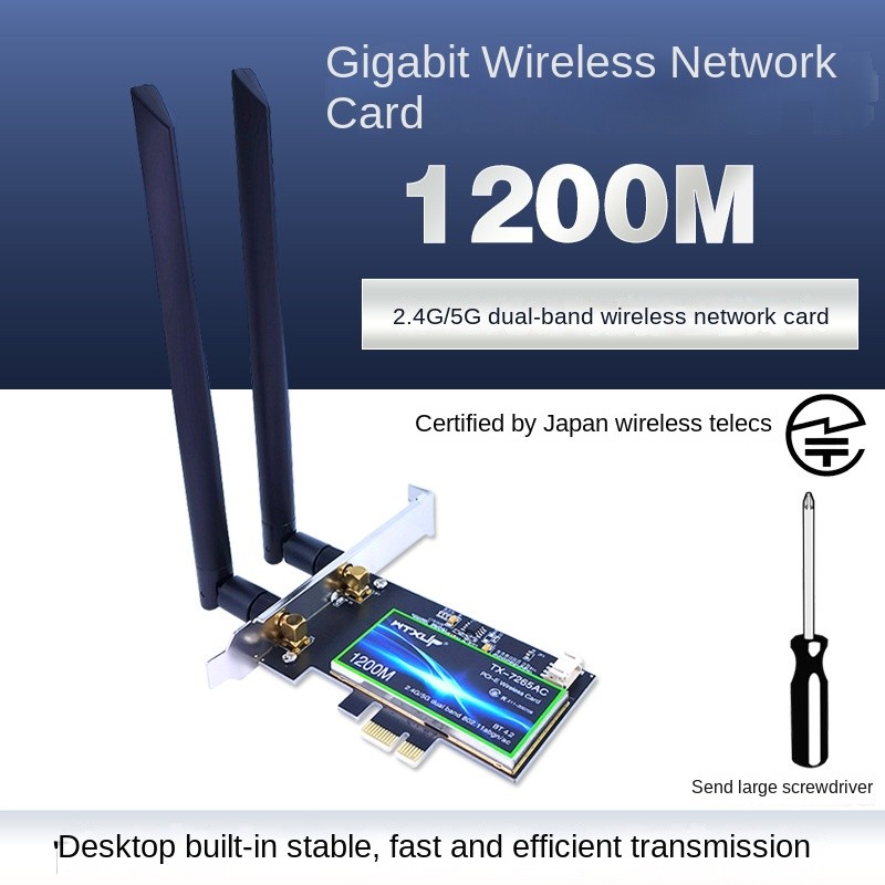 5g Dual Band PCIE Gigabit 1200M Desktop Wireless Network Card WIFI ...