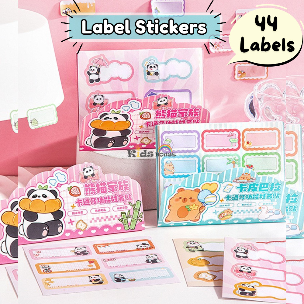 44 Labels Handwritten Cartoon Label Stickers Self-Adhesive Labels ...