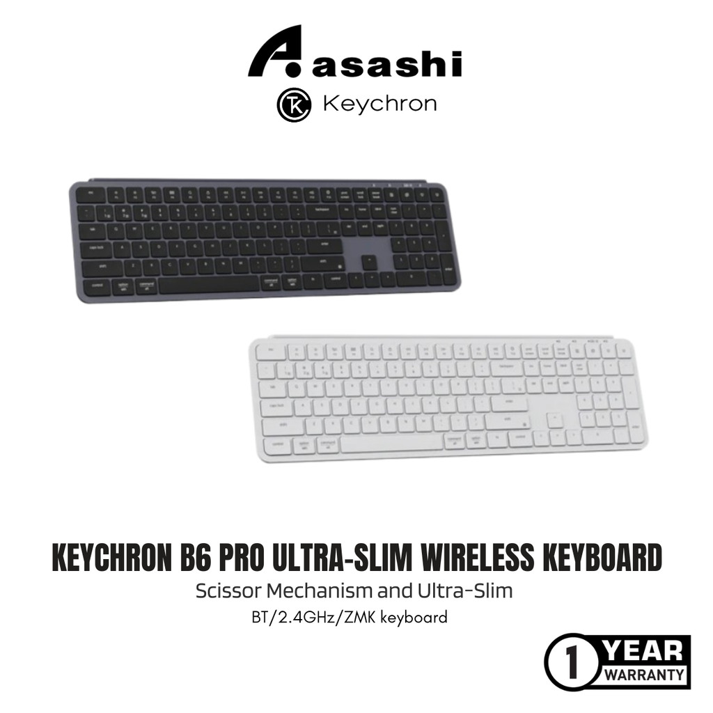 Keychron B6 Pro 109Key Wireless scissor Ultra-Slim full size Wireless ...