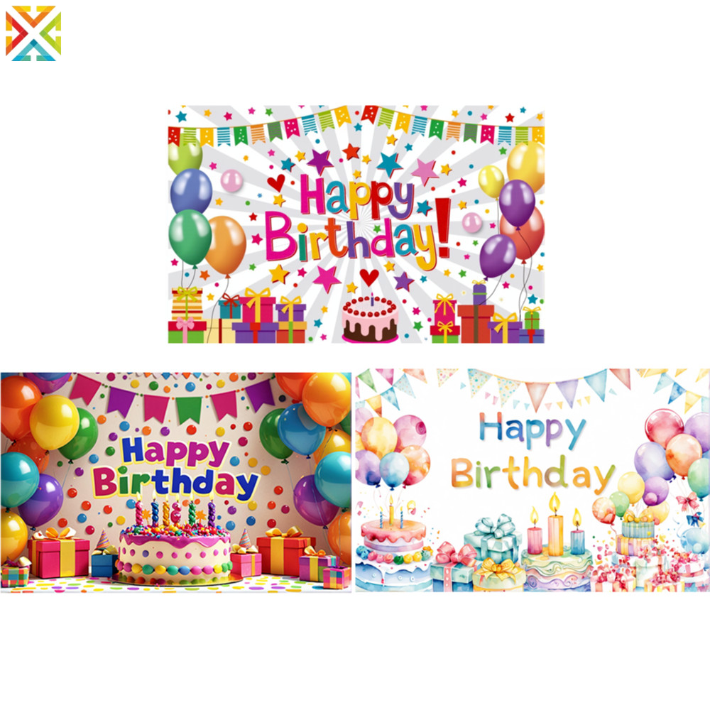 Birthday Party Backdrop Cloth Children's Birthday Background Booth ...