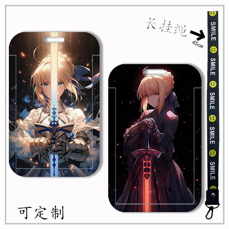Saber Fate/stay Night Custom Card Holder Student's School Badge Bus ...