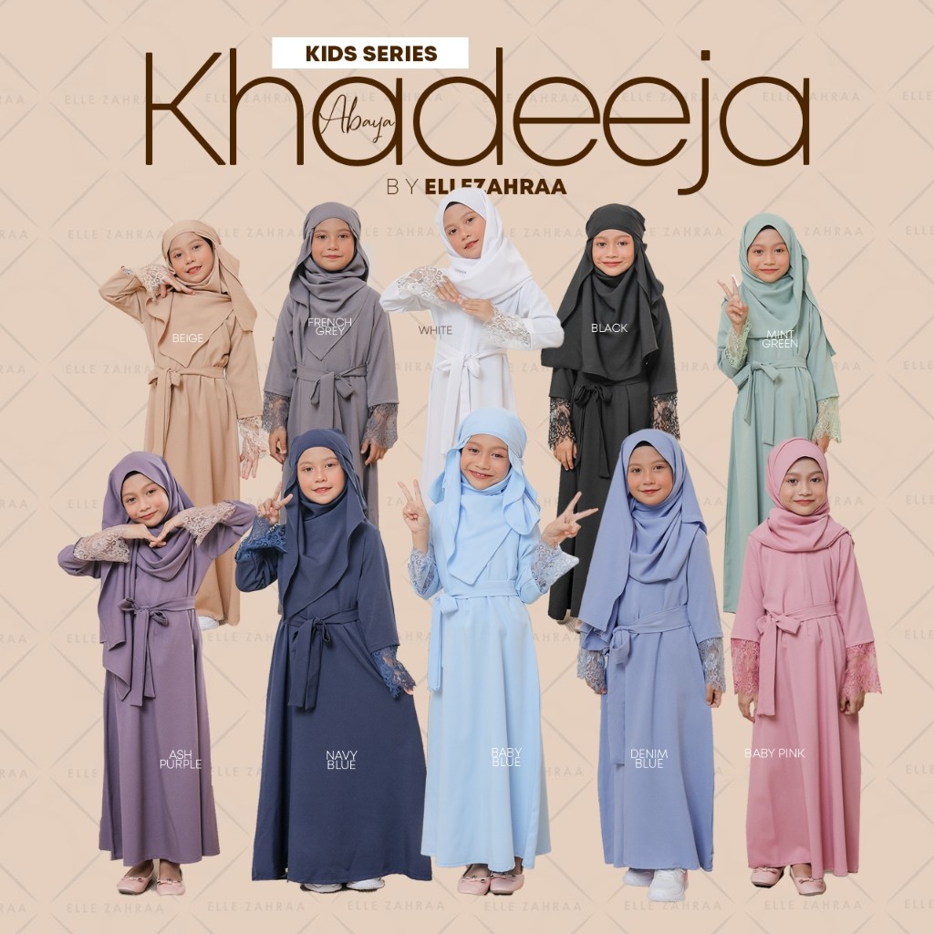 ELLE ZAHRAA | ABAYA KHADEEJA KIDS | LACE SERIES | Shopee Malaysia
