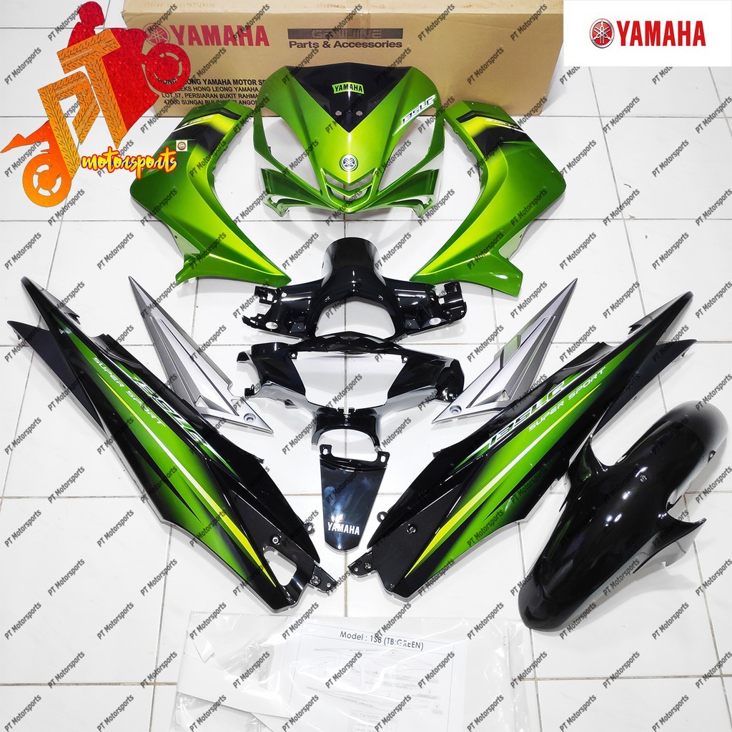Yamaha Lc 135 V1 Cover Set Green Black Hijau Hitam Original Stripe ...