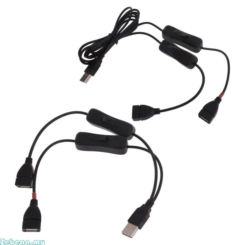 Zebeaa Double-headed USB Extension Cord Wire Data Line with Twin ...