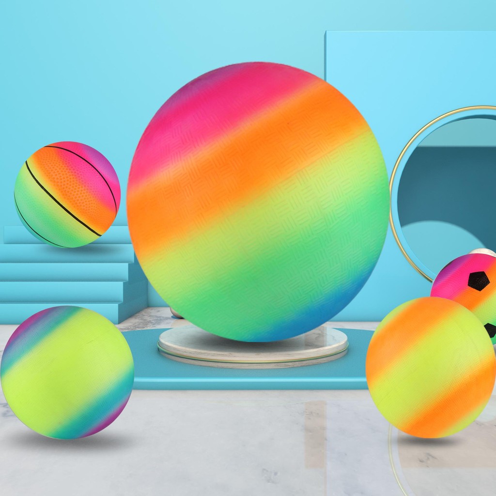 One Piece Shipping Rainbow Racket Ball Basketball Kindergarten Ball ...