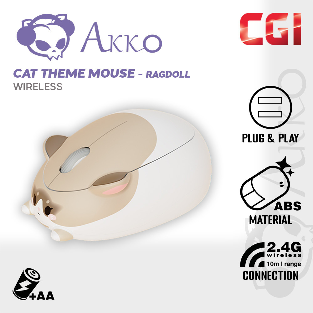 Akko Cat Theme Plug N Play 1200 DPI Wireless Mouse | Shopee Malaysia