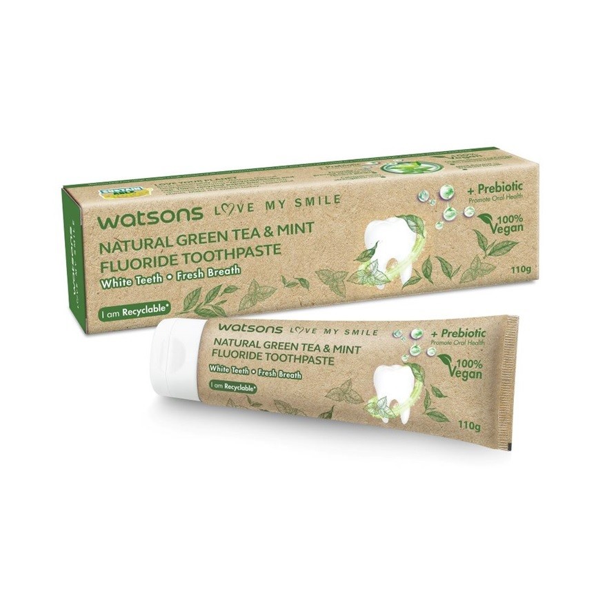WATSONS Natural Green Tea & Mint Fluoride Toothpaste 110g | Shopee Malaysia